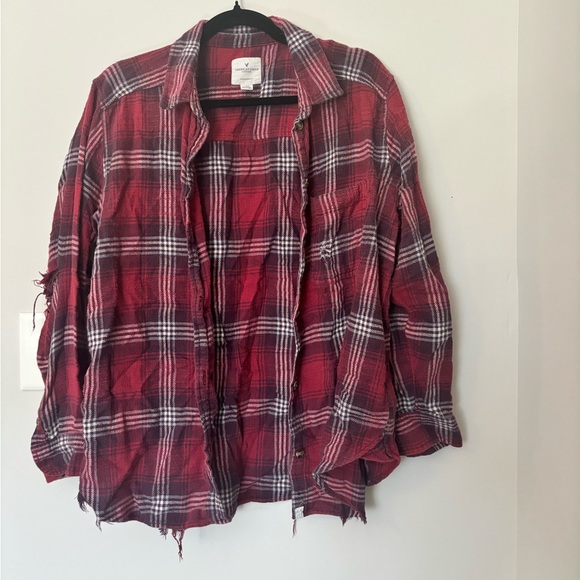 American Eagle Outfitters | Tops | Distressed American Eagle Flannel ...